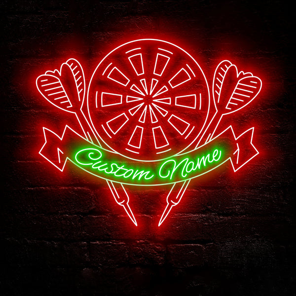 Darts Neon Sign - Custom Name Darts Payer Led Neon Sign - Gift Idea fo ...