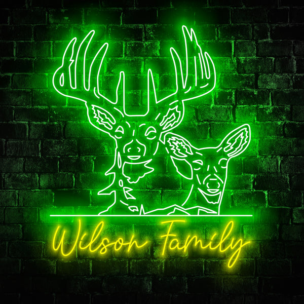Personalized Name Deer Hunting Neon Sign - Custom Name Deer Hunting Ne ...