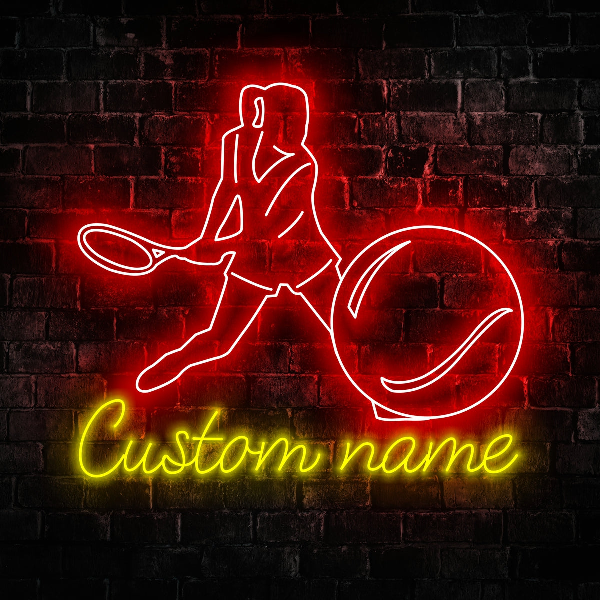 Tennis Female Player Neon Sign - Custom Name Tennis Female Player Neon ...