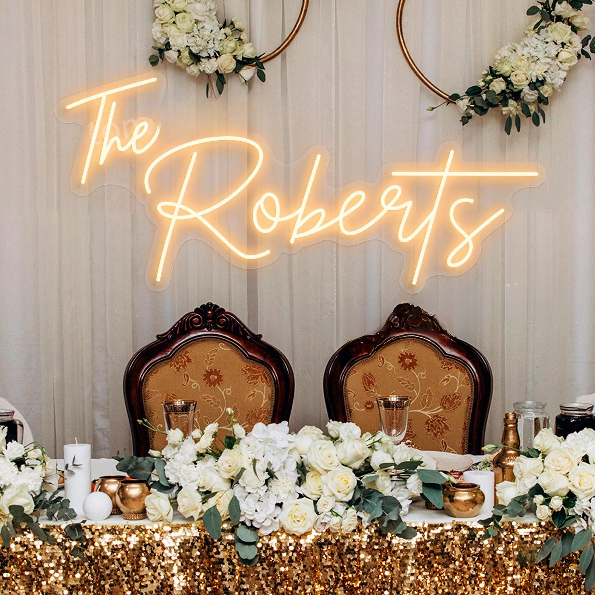 Custom Wedding Neon Sign, Personalized Neon Signs, Last Name Neon Sign ...