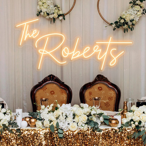 Custom Wedding Neon Sign, Personalized Neon Signs, Last Name Neon Sign ...